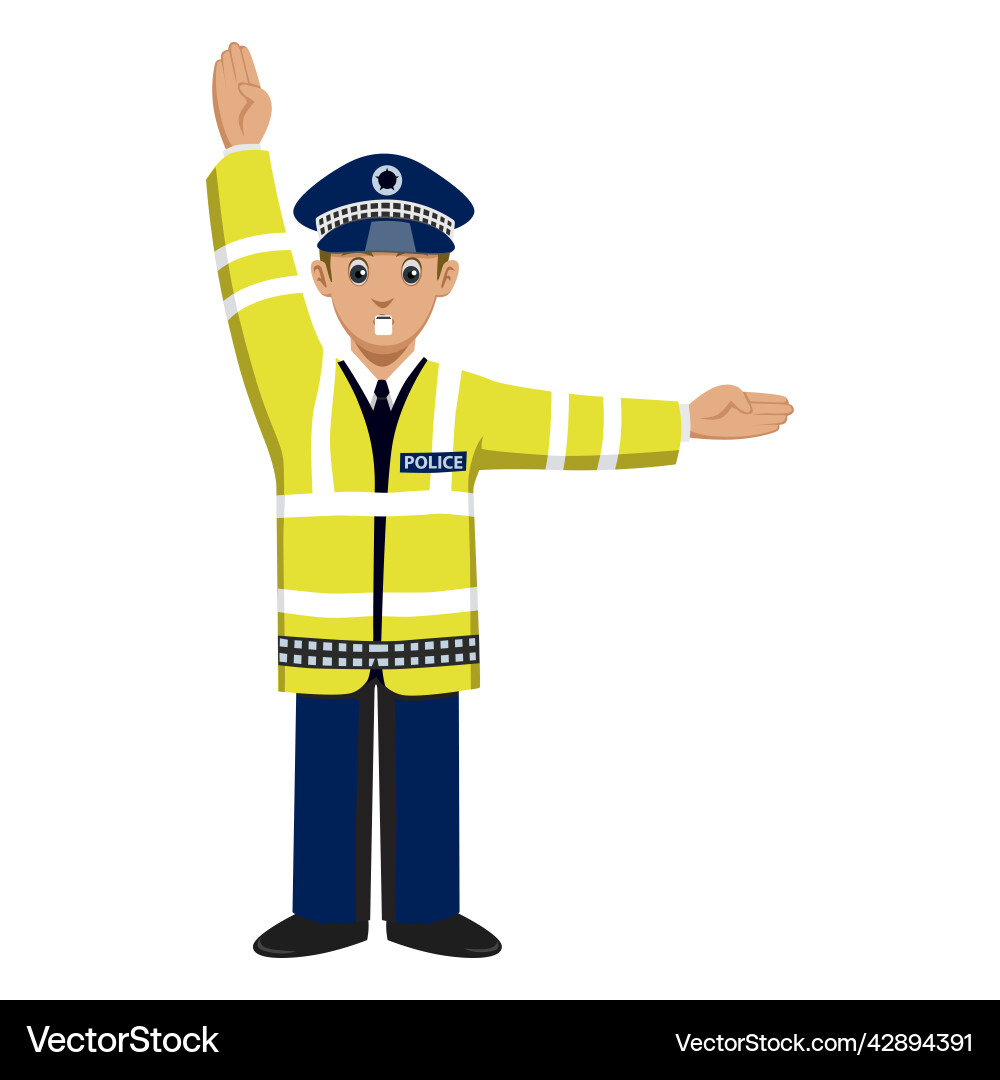 Traffic police signalling high quality Royalty Free Vector