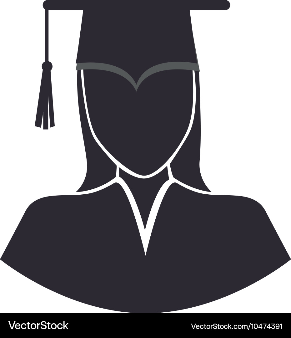 Woman academic graduation Royalty Free Vector Image
