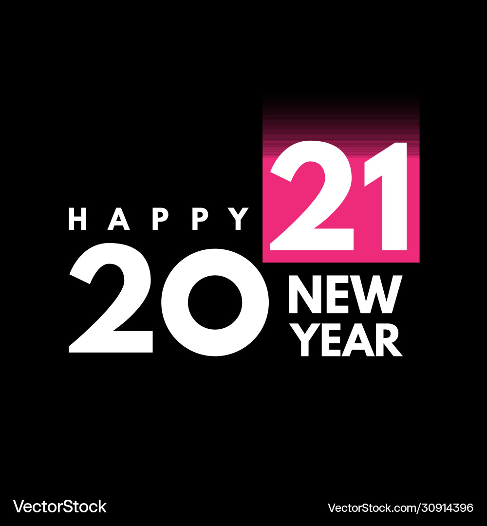2021 text logo design happy new year label Vector Image
