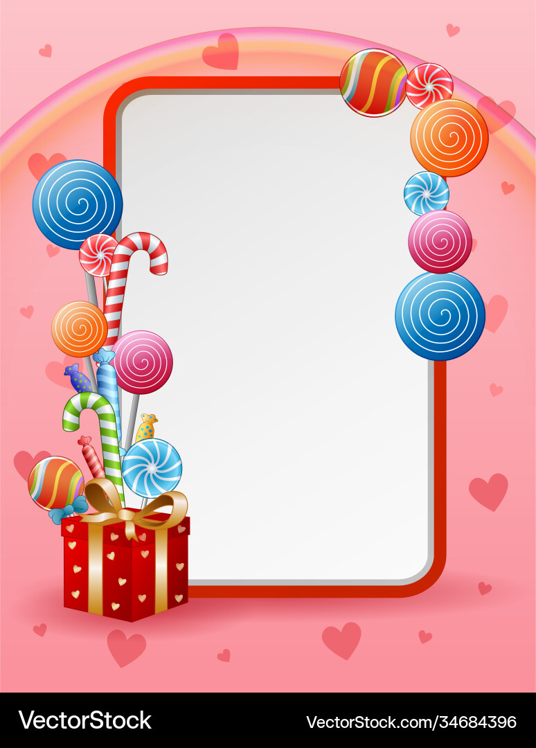 A candy and sweets card Royalty Free Vector Image