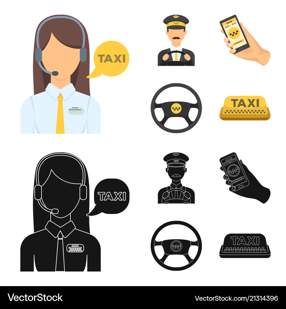 A taxi driver with microphone Royalty Free Vector Image