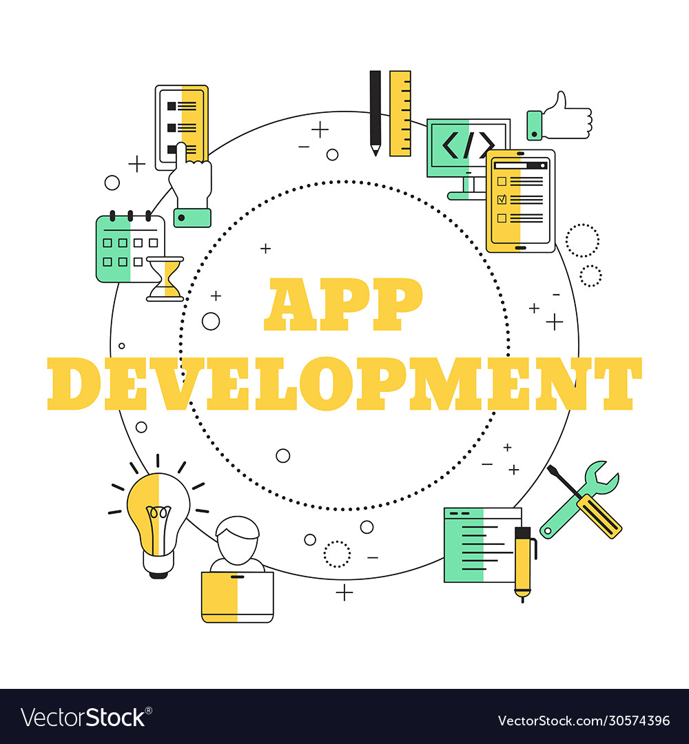 App development and design concept Royalty Free Vector Image