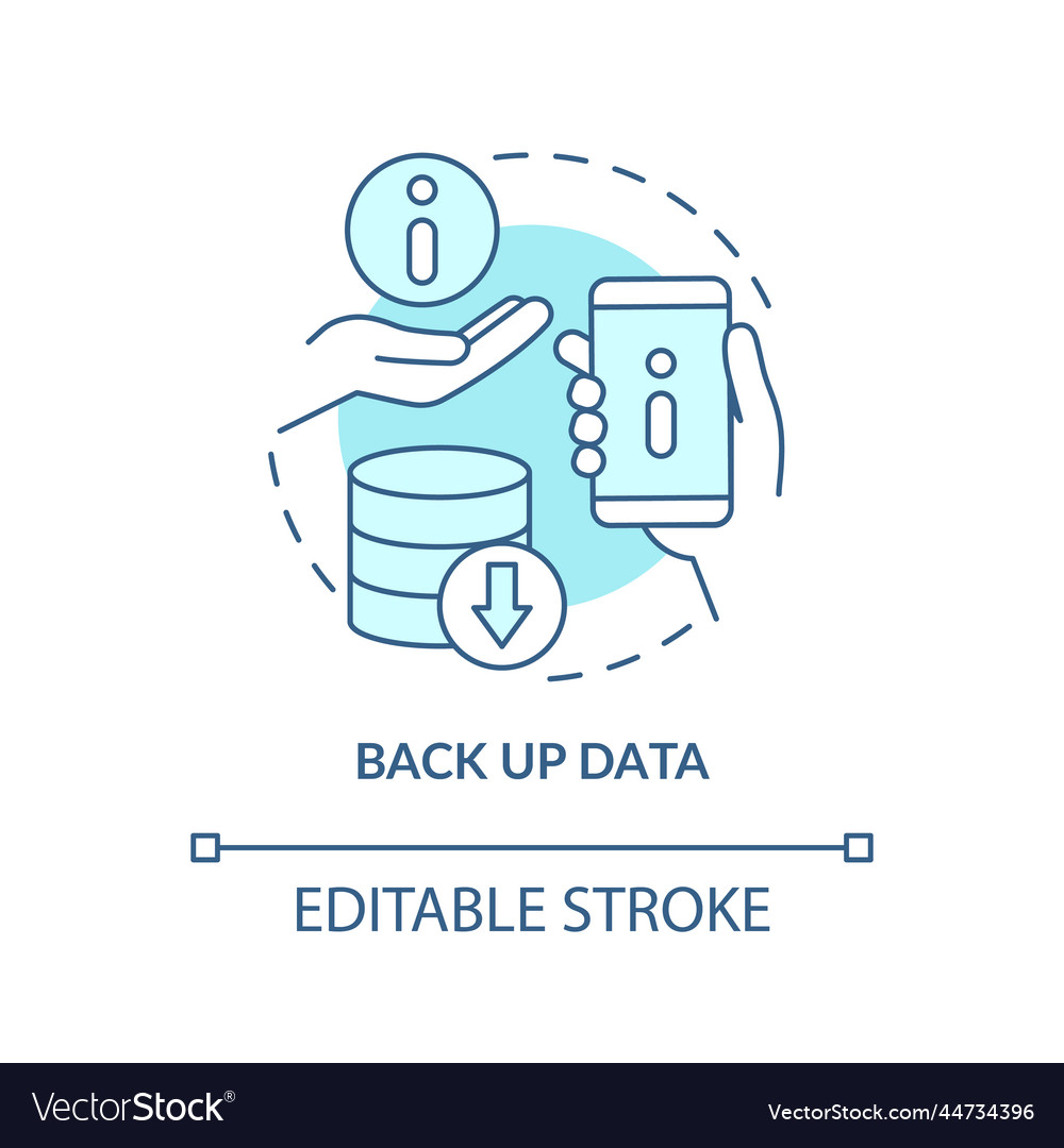 Back up data turquoise concept icon Royalty Free Vector