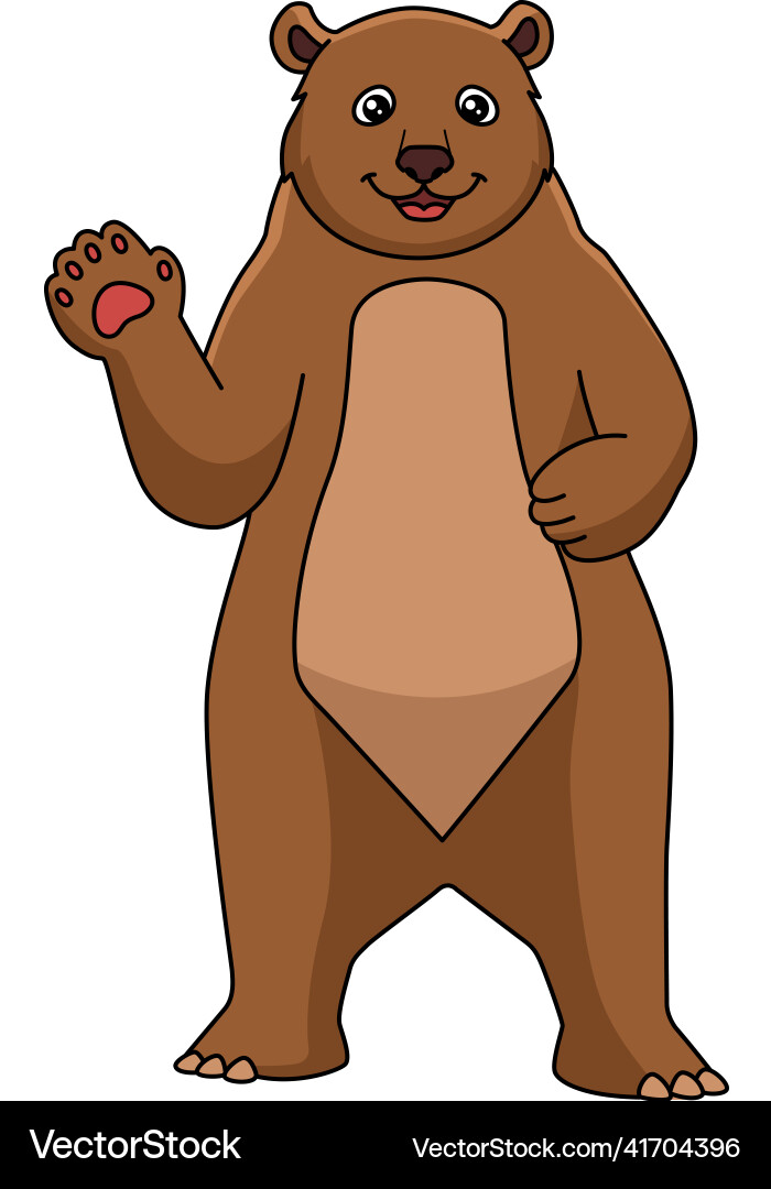 Bear cartoon colored clipart Royalty Free Vector Image