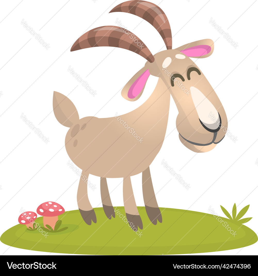 Cute goat character cartoon isolated Royalty Free Vector