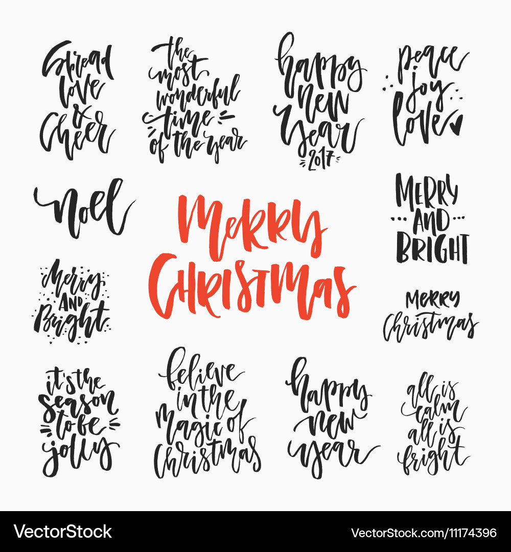 Handdrawn christmas lettering Royalty Free Vector Image