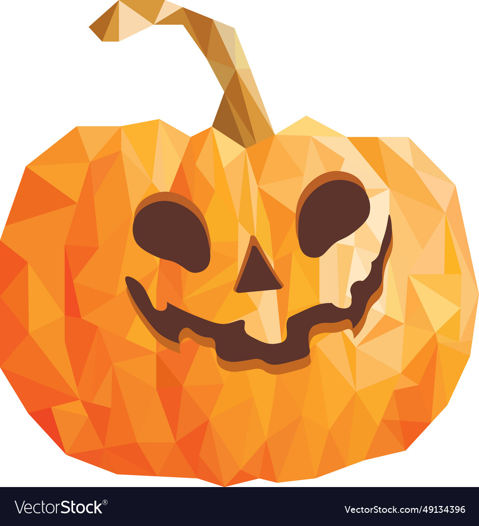 Happy halloween geometric pumpkin head Royalty Free Vector