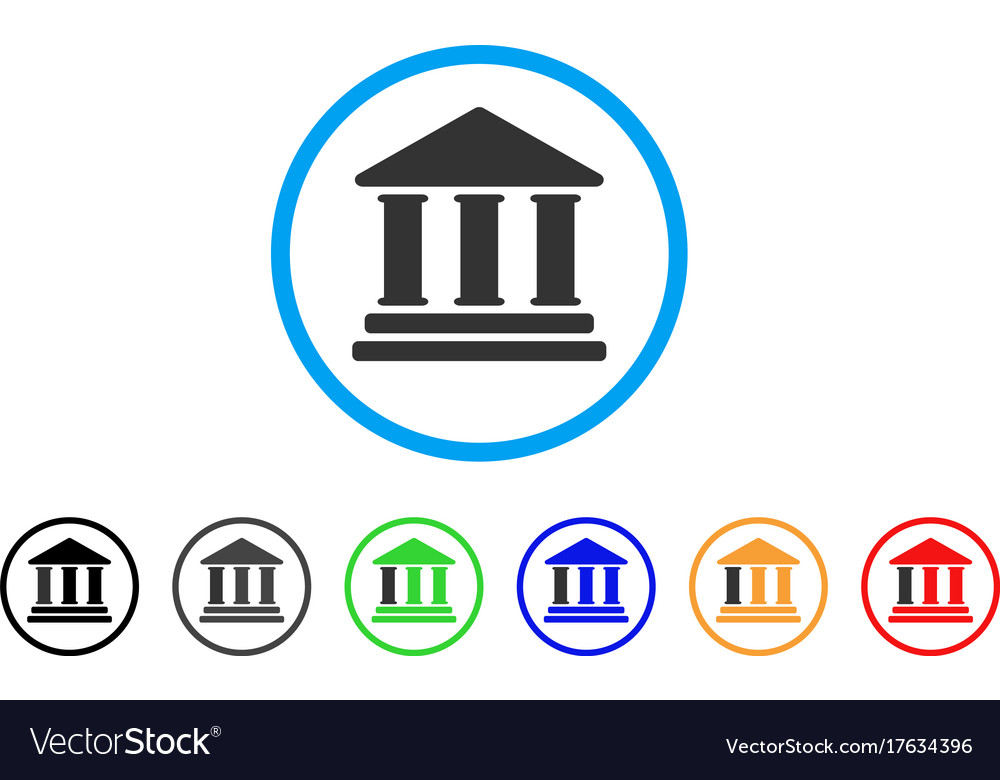 Library building rounded icon Royalty Free Vector Image