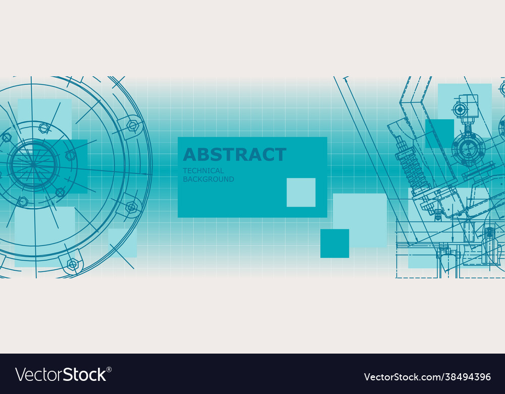 Mechanical engineering drawing abstract Royalty Free Vector