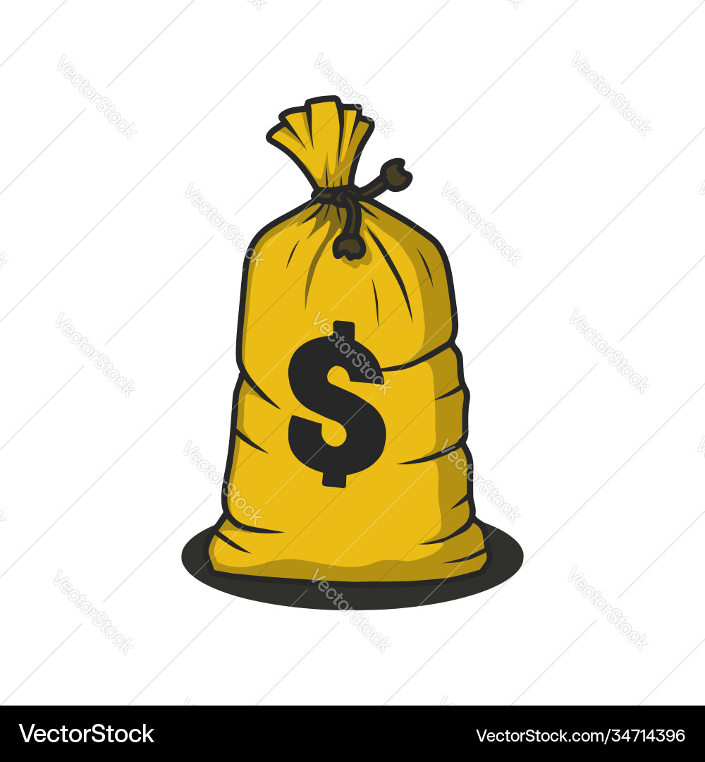 Money bag a ready-made template fit Royalty Free Vector