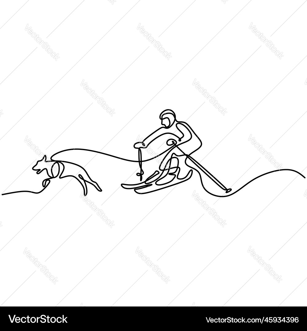 One single line drawing young sporty man playing Vector Image