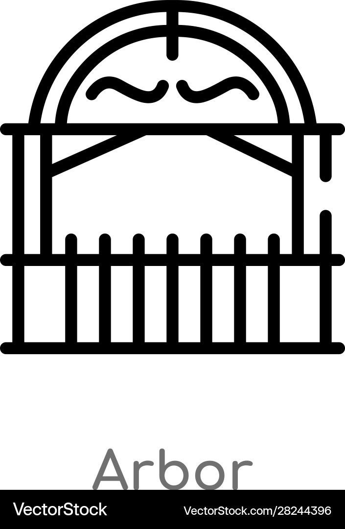 Outline arbor icon isolated black simple line Vector Image