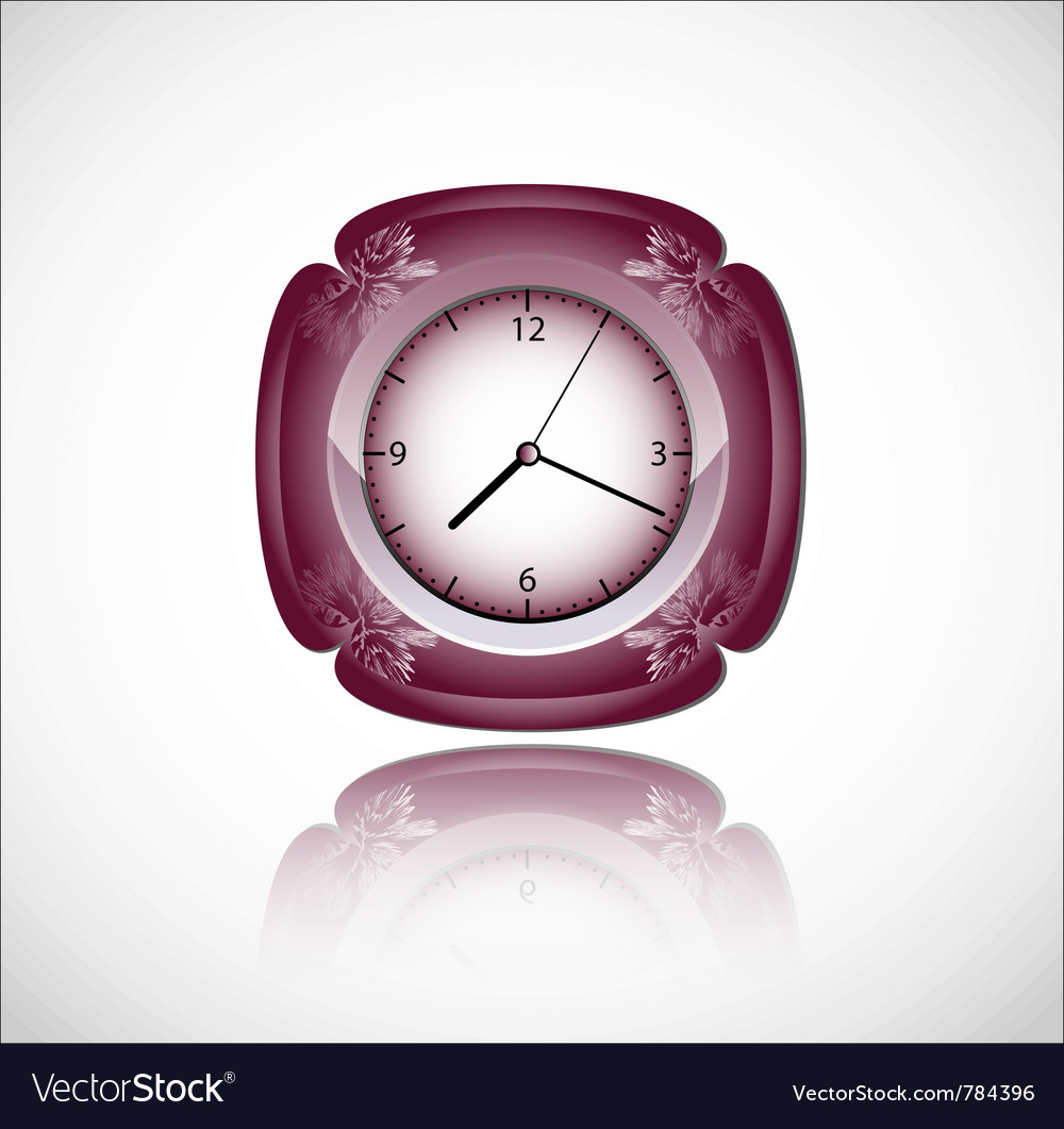 Red clock Royalty Free Vector Image - VectorStock