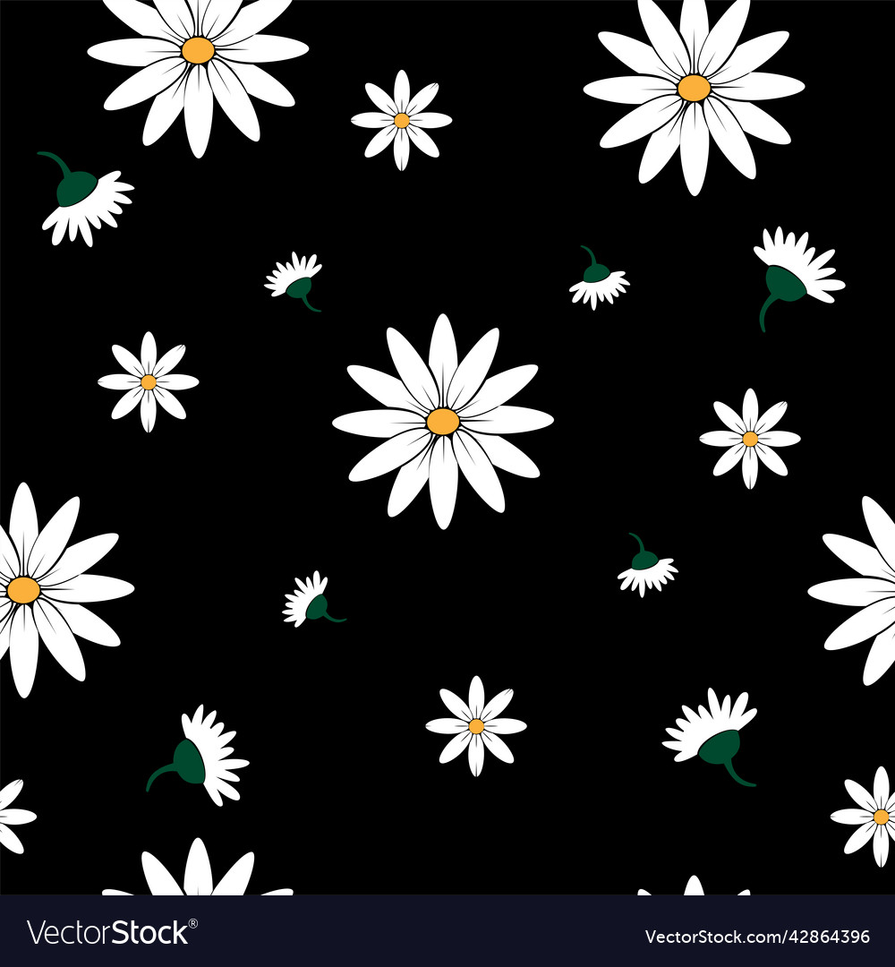 Seamless daisy pattern Royalty Free Vector Image