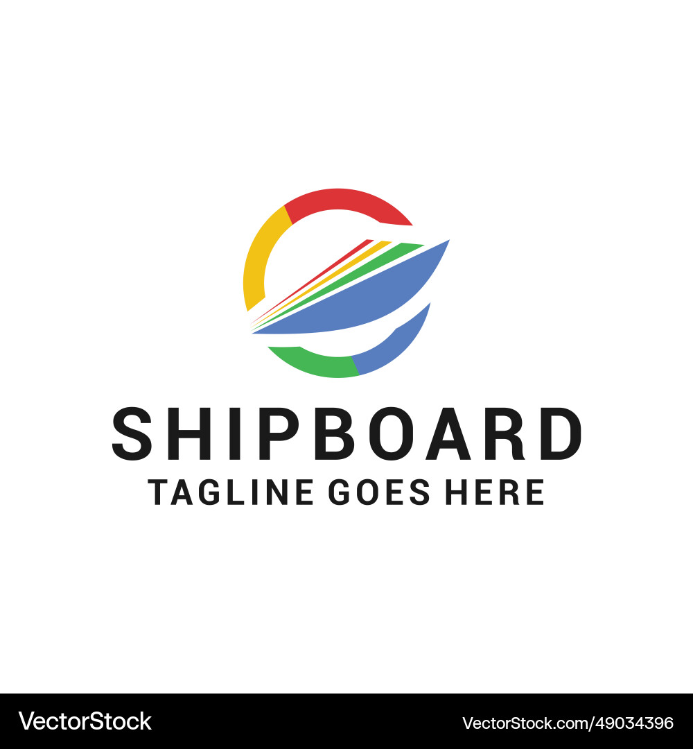 Ship boat colorful design emblem graphic Vector Image