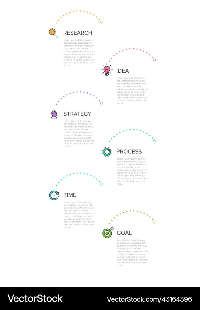 Vertical infographic design with icons and 6 Vector Image