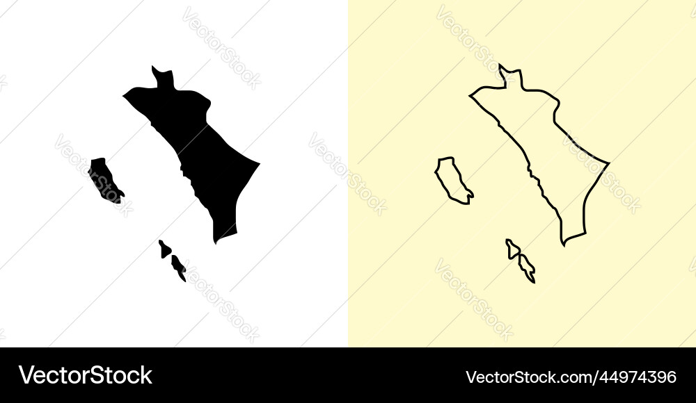 West sumatra map indonesia asia filled Royalty Free Vector