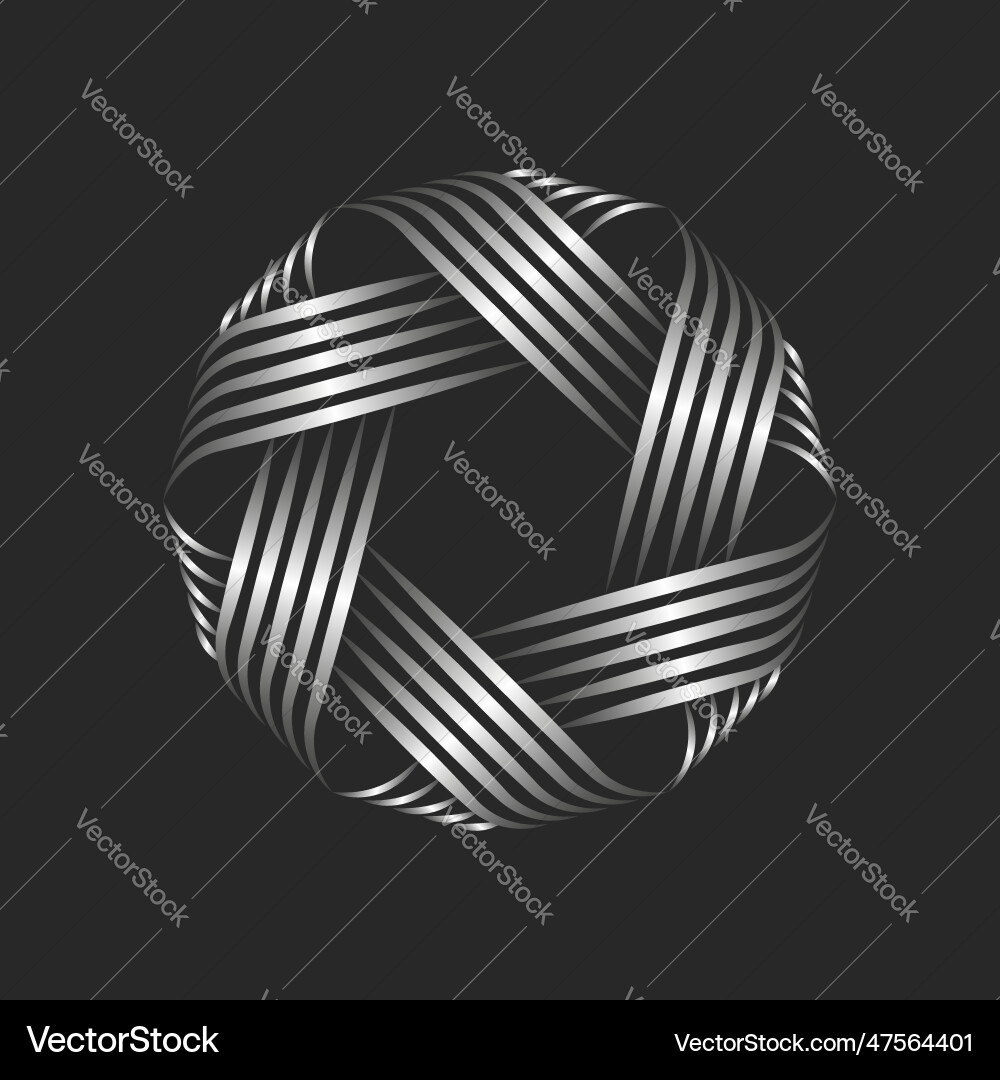 A ball of thread logo round shape metallic knot Vector Image