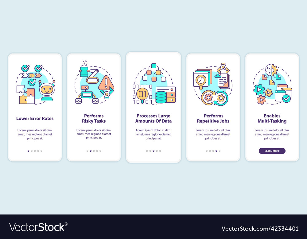 Artificial Intelligence Advantages Onboarding Vector Image