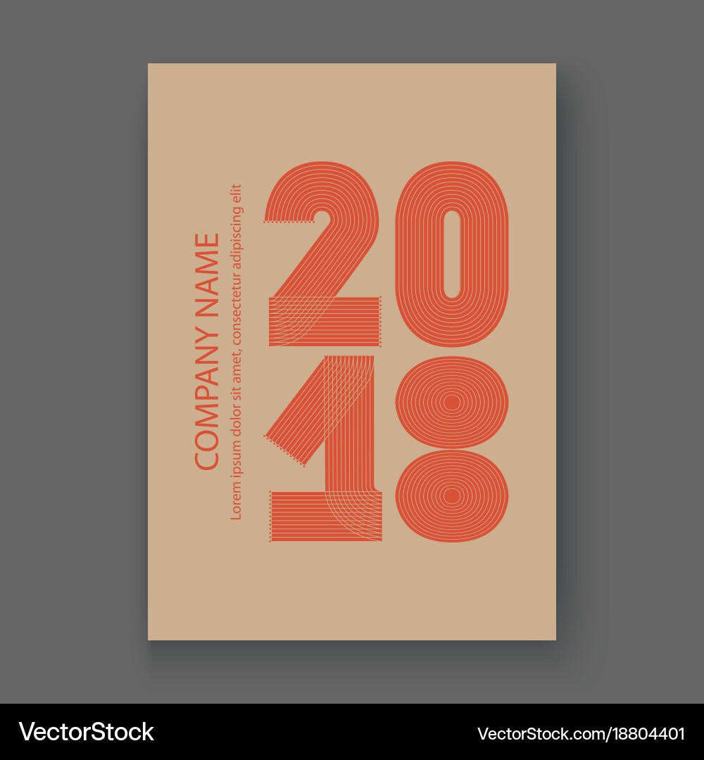 Cover annual report numbers 2018 modern design Vector Image