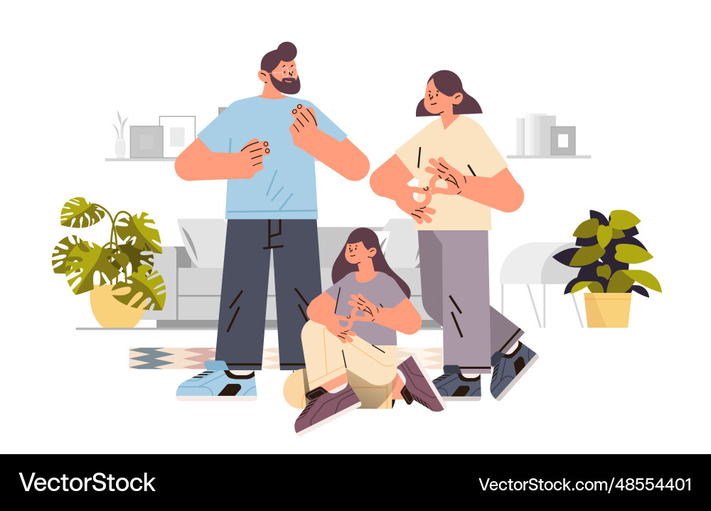 Deaf people talk to each other with hearing Vector Image