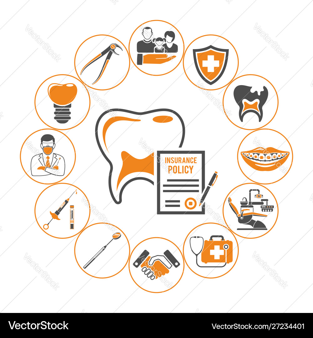 Dental insurance services concept Royalty Free Vector Image