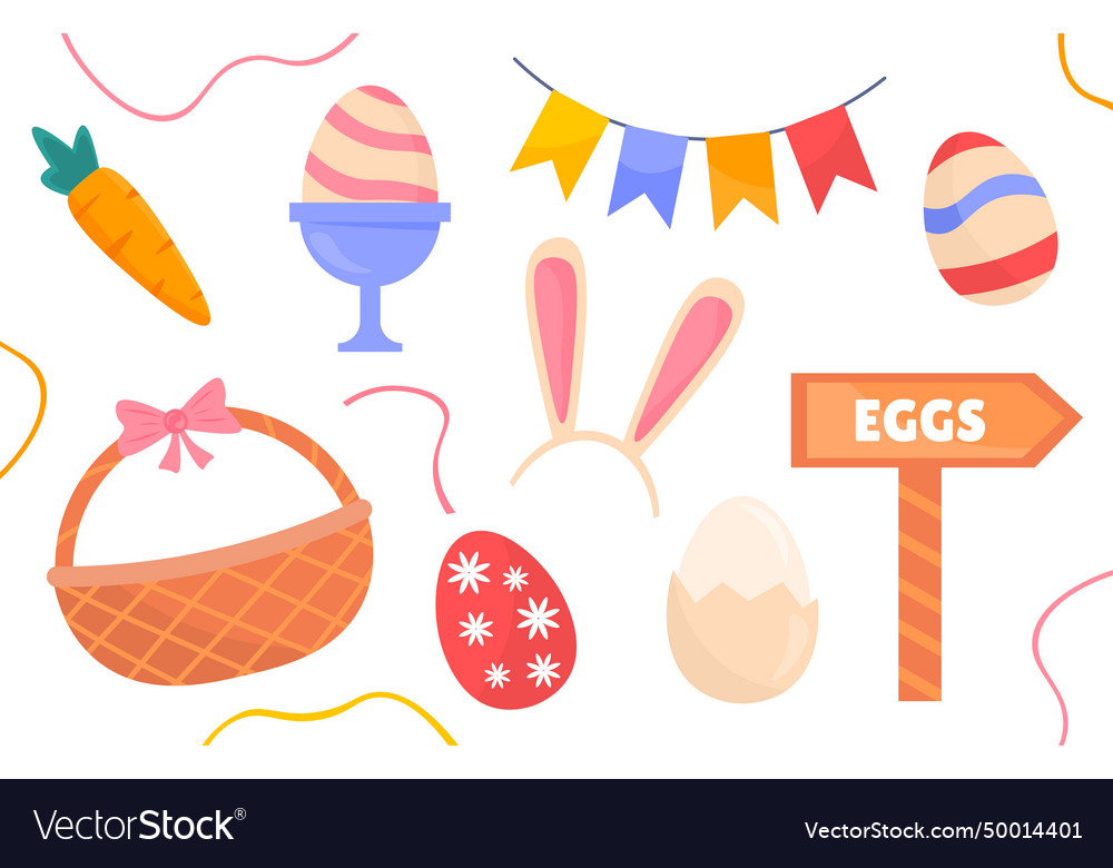 Easter elements set Royalty Free Vector Image - VectorStock