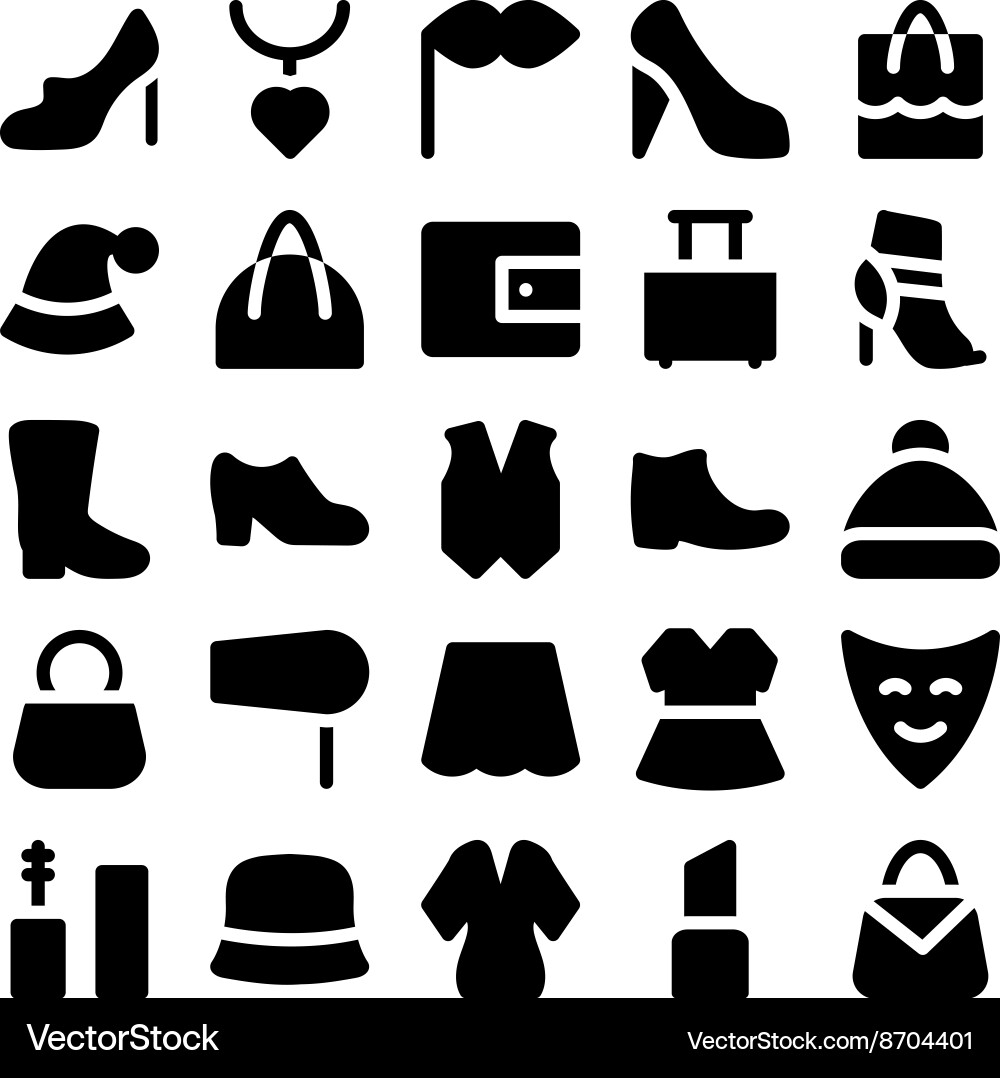 Fashion icons 3 Royalty Free Vector Image - VectorStock