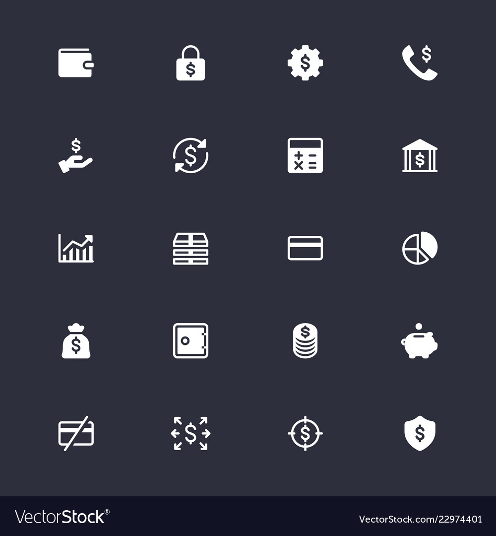 Financial management simple icons Royalty Free Vector Image