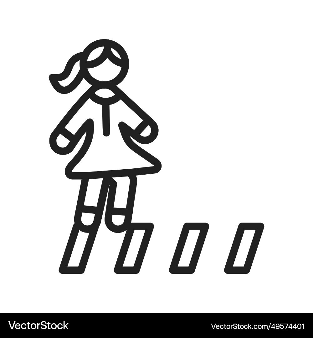 Girl walk on road icon Royalty Free Vector Image