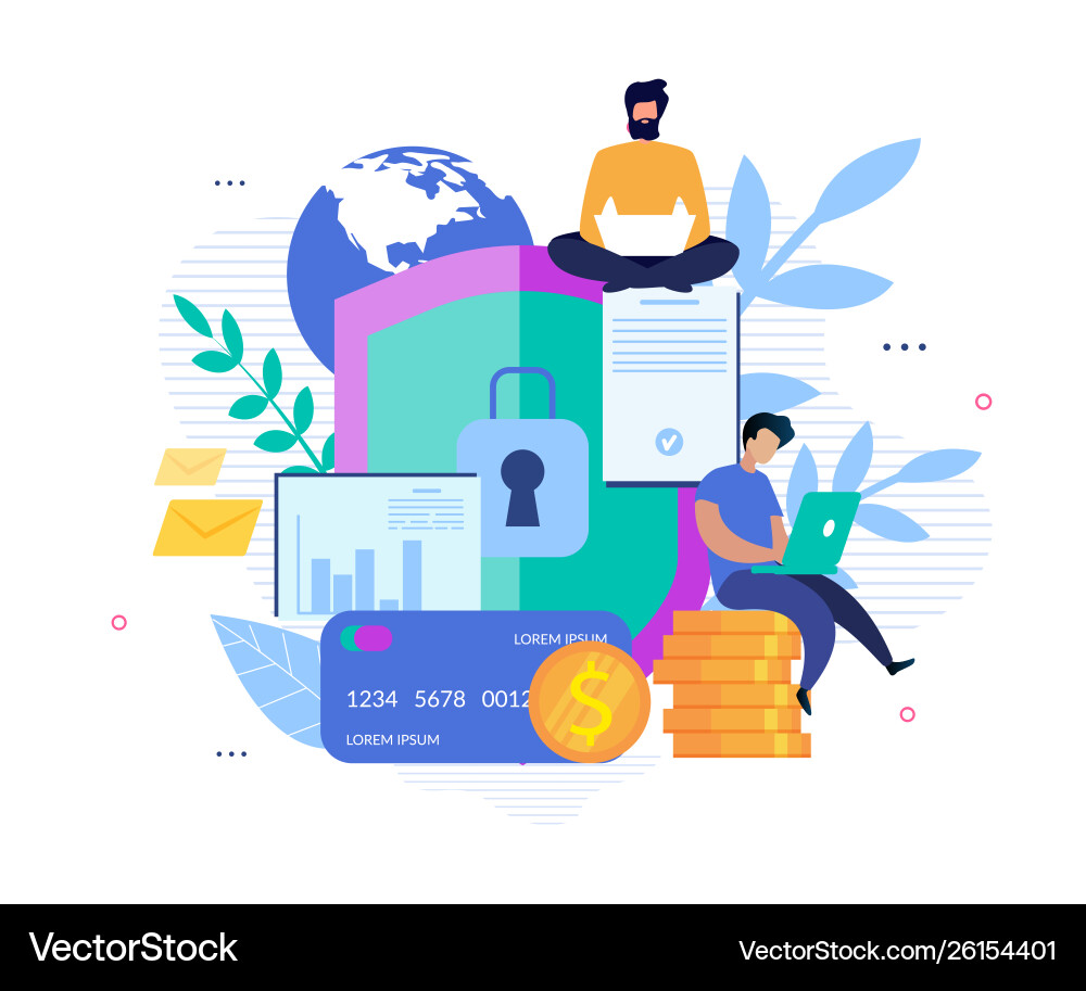 Global security for account and online banking Vector Image