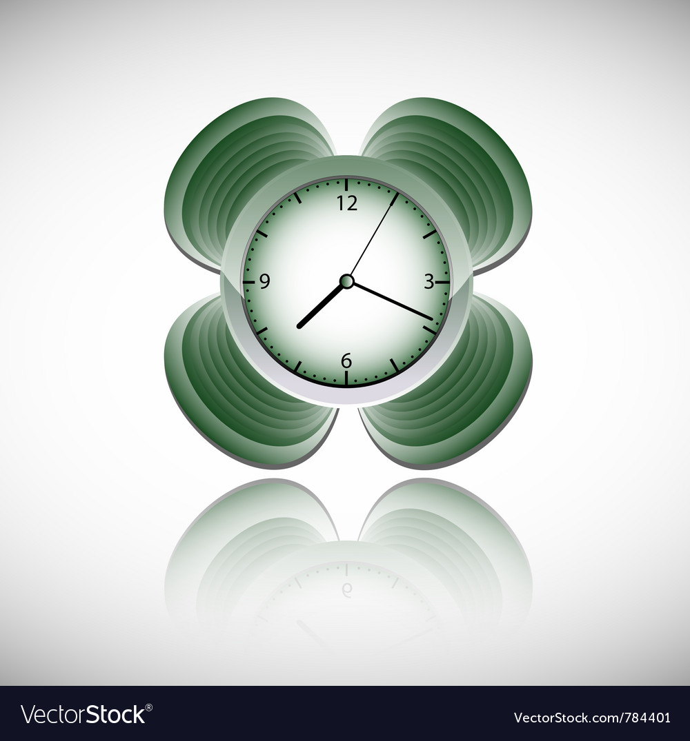 Green clock Royalty Free Vector Image - VectorStock