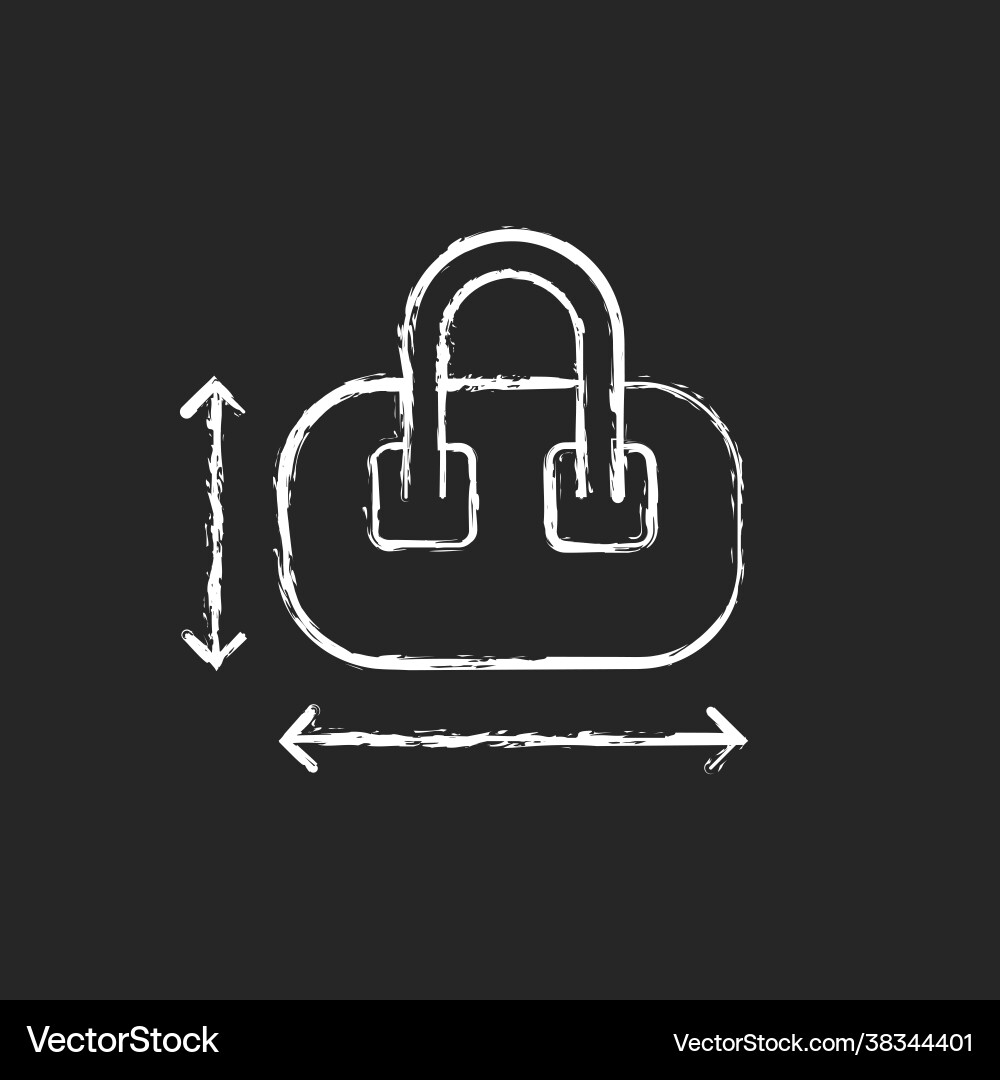 Hand luggage size chalk white icon on dark Vector Image