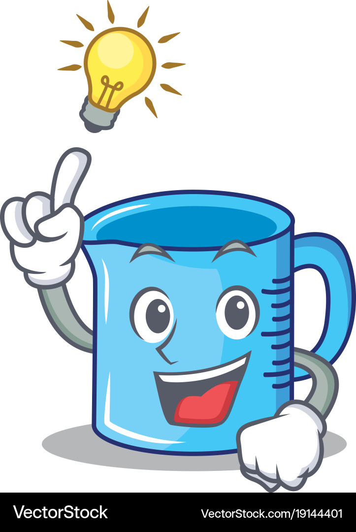Have an idea measuring cup character cartoon Vector Image