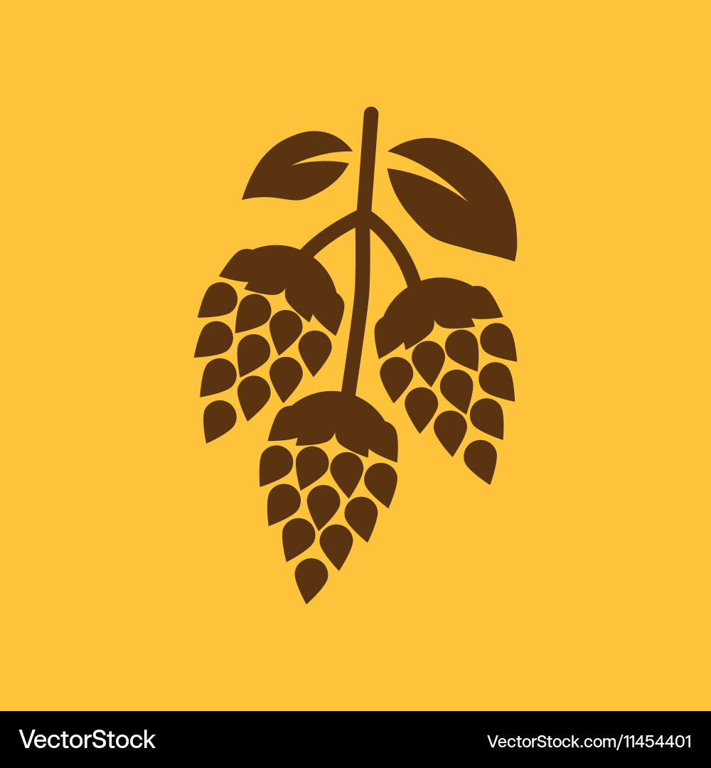 Hops icon beer and hop symbol ui web Royalty Free Vector