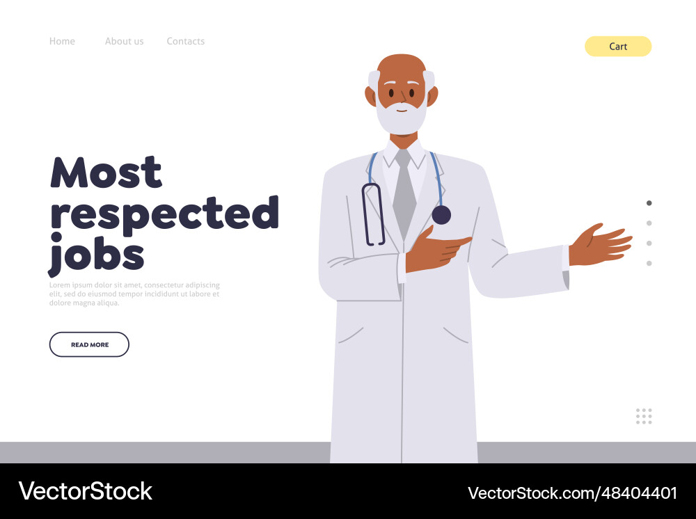 Most respected jobs landing page template Vector Image