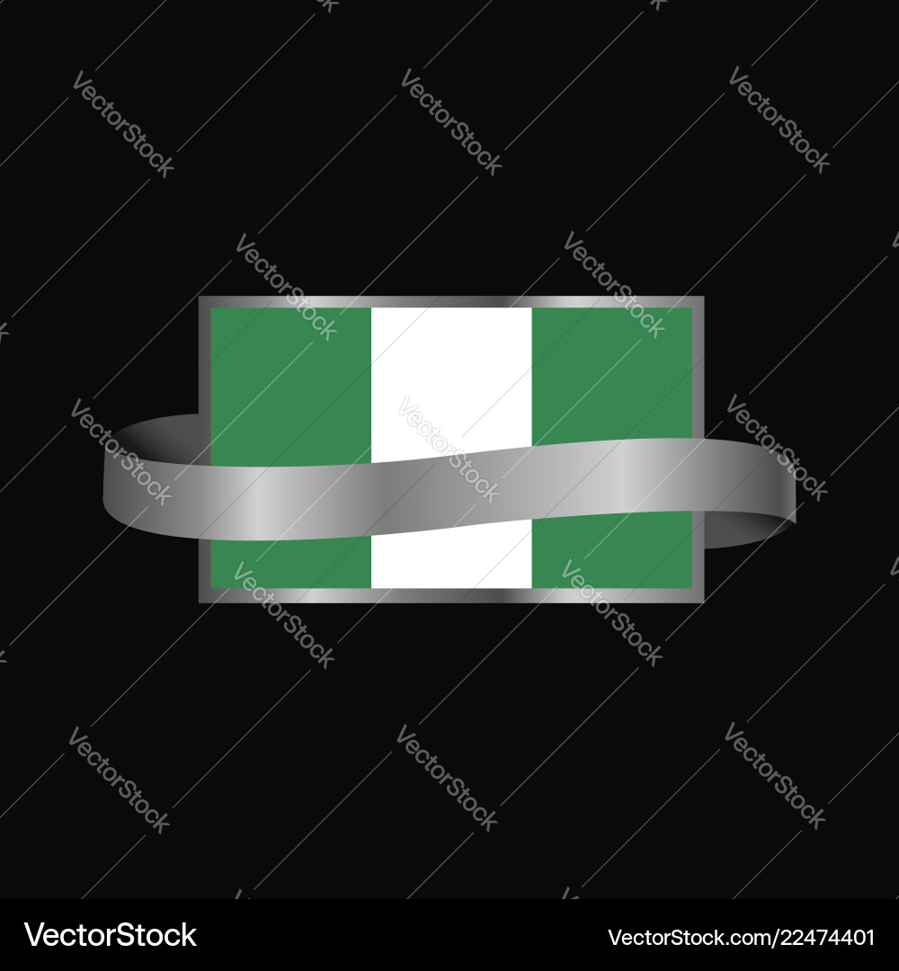Nigeria flag ribbon banner design Royalty Free Vector Image