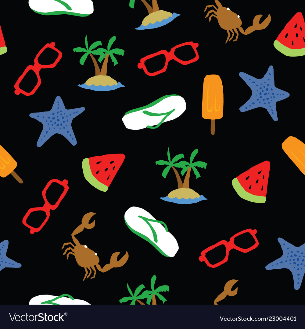 Summer pattern background seamless Royalty Free Vector Image
