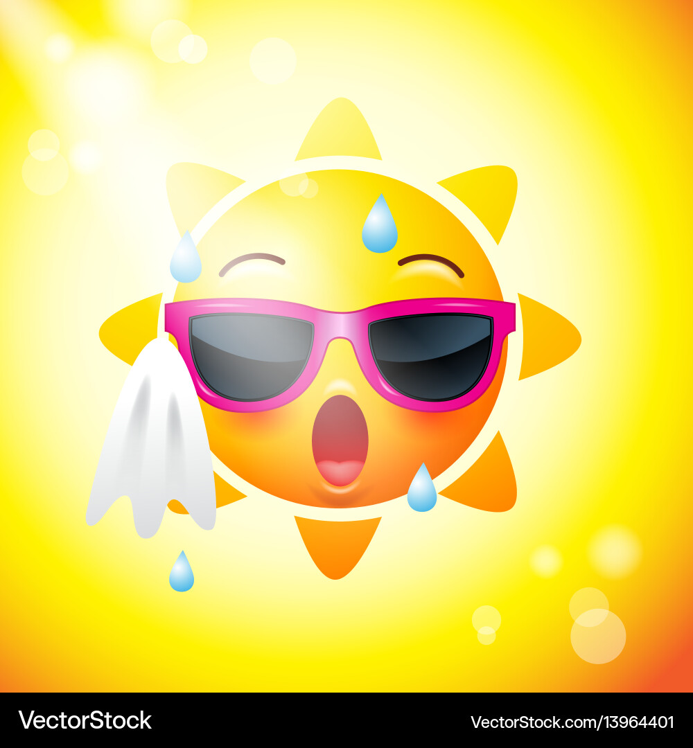 Sun face icons or yellow funny faces Royalty Free Vector