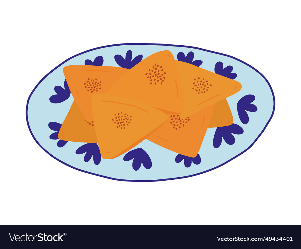 Uzbek national dish samsa Royalty Free Vector Image