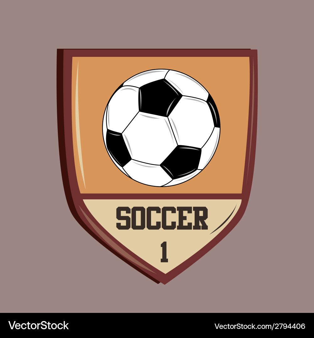 A soccer label with its respective ball and some Vector Image