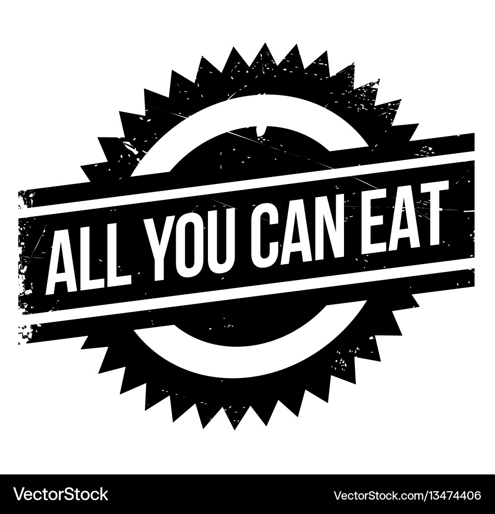 All you can eat rubber stamp Royalty Free Vector Image