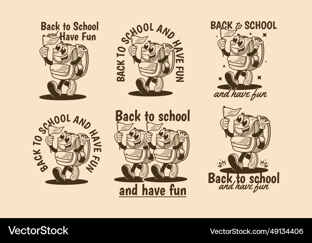 Back to school and have fun mascot character Vector Image
