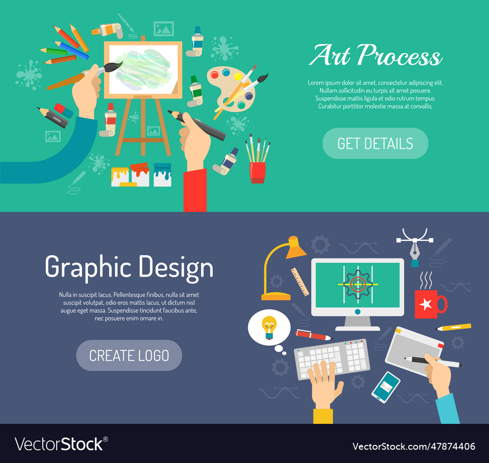 Creative process banners process banners Vector Image