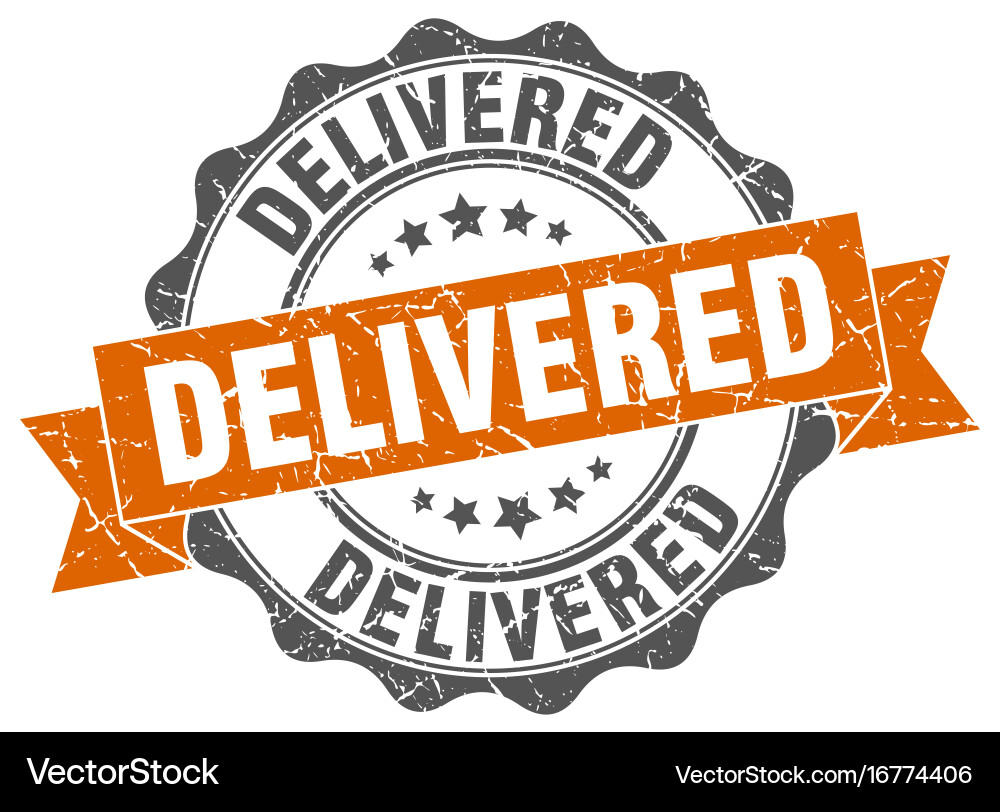 Delivered stamp sign seal Royalty Free Vector Image