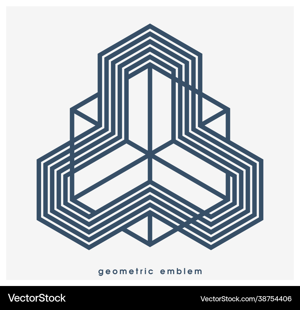 Geometric line art logo isolated on white Vector Image