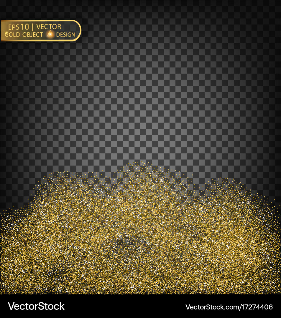 Gold sparkles on a transparent background Vector Image