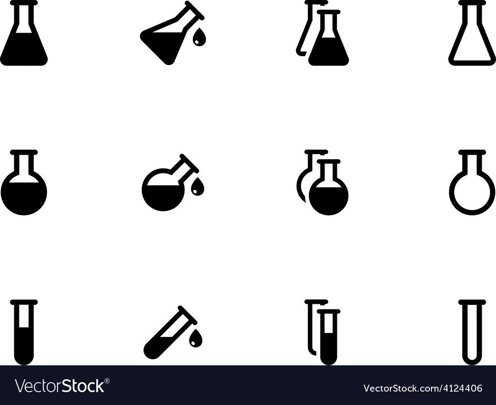Lab flask icons on white background Royalty Free Vector