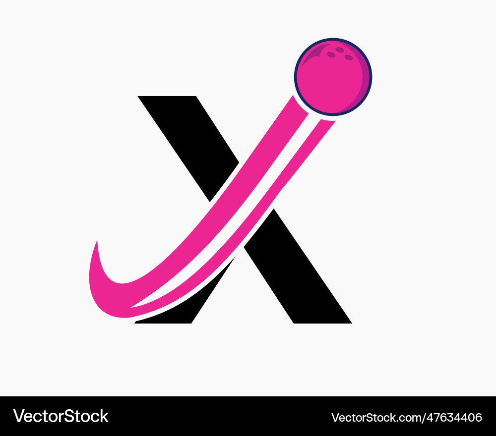 Letter x bowling logo bowling ball symbol Vector Image