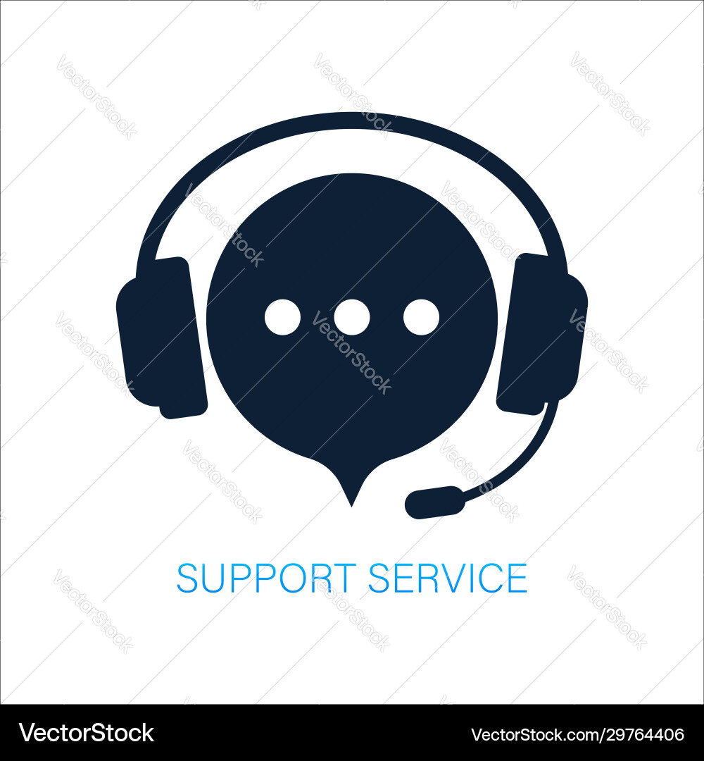 Online support service headphones with microphone Vector Image